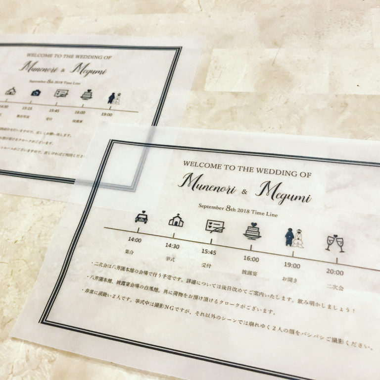今トレンド！！diyアイテム「トレーシングペーパー」。 静岡の結婚式場【公式】エスプリドナチュール～静岡市のウェディング